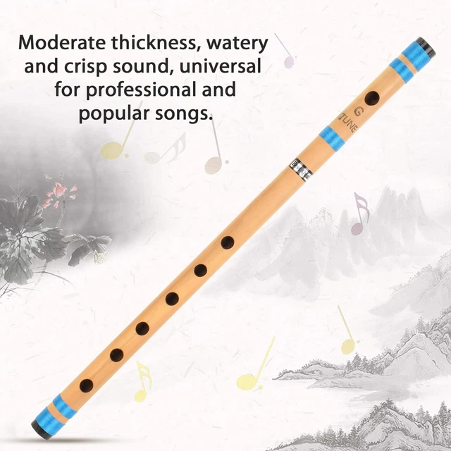 HOLZ HANDGEFERTIGTE FLÖTE indisches Musikinstrument Bansuri Skala C für ...