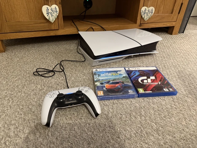 SONY PLAYSTATION 5 Slim Disc Edition 1TB Console 2 Games GT7 Crew ...