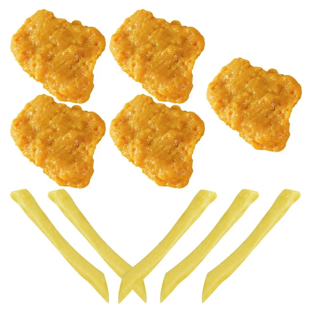 ARTIFICIAL FRIES FAKE Chicken Nuggest French Fry Models Realistic Food ...