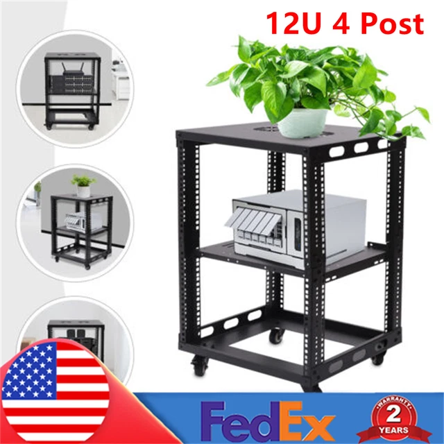 OPEN FRAME SERVER Rack Network Server Rack 12U 4 Post 19.7" in ...