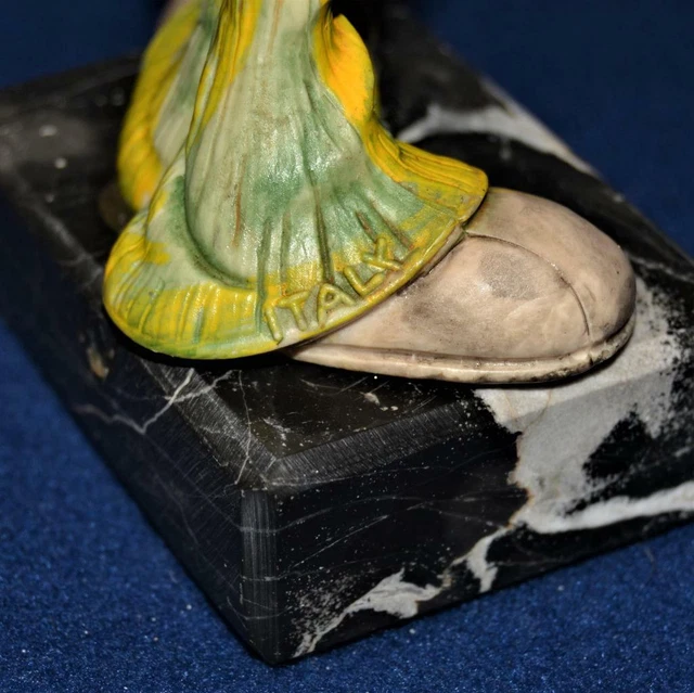 VTG FONTANIN MADE Italy CLOWN w MANDOLINE 6"h Figurine on Carrara ...