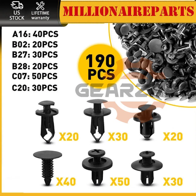 CAR BODY FASTENER Plastic Trim Clips Push Rivets Auto Panel Fender ...