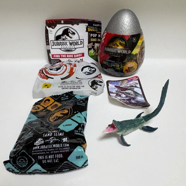 JURASSIC WORLD REBIRTH Captivz Build N Battle Mosasaurus Card, Slime ...