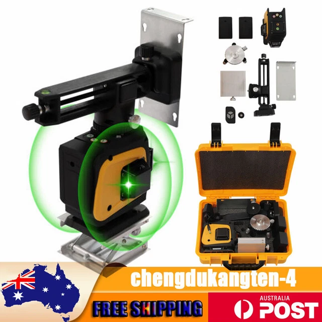 LASER LEVEL SELF Leveling 3x360° 3D Green Cross Line for Construction w ...