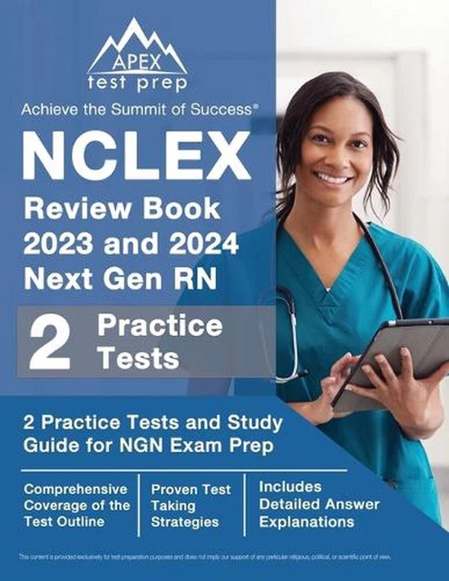 NCLEX REVIEW BOOK 2023 and 2024 Next Gen RN: 2 Practice Tests and Study ...