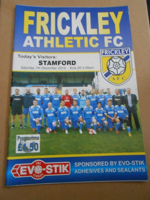 2013/14 FRICKLEY ATHLETIC v Stamford Northern premier league programme ...