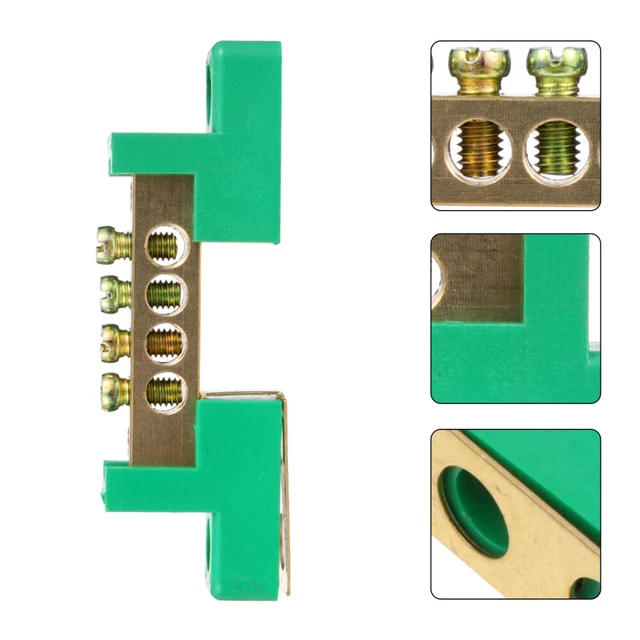 WIRE CONNECTORS TERMINAL Bus Bar Terminal Block Grounding Strip 5pcs £ ...