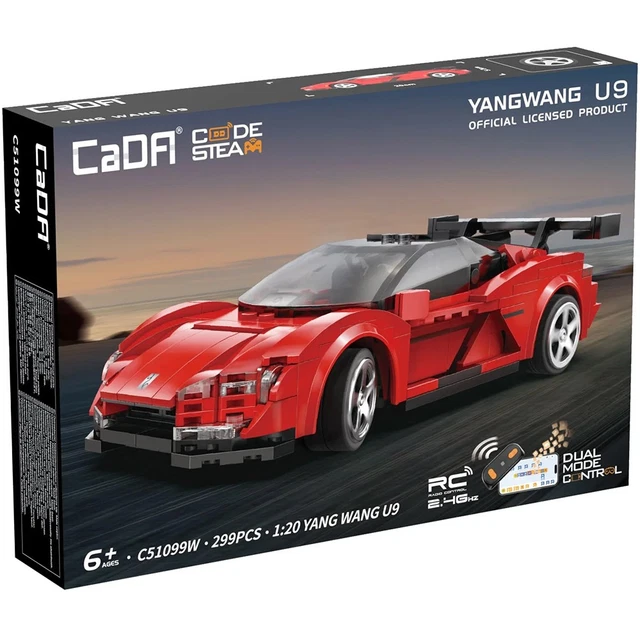 CADA BYD YANGWANG U9 Brick Car Model Scale 1:20 RC Kit C51099W Ages 6 ...