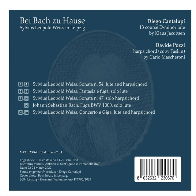 DAVIDE POZZI BEI Bach zu Hause - Sylvius Leopold Weiss in Leipzig (CD ...