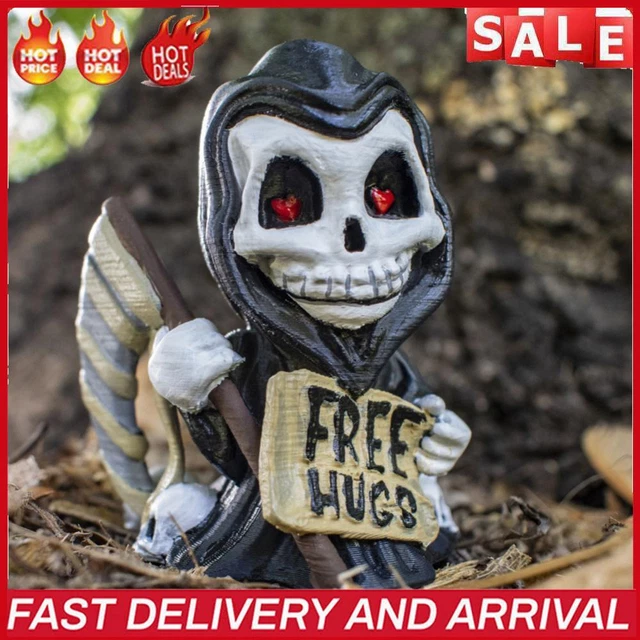 GRIM REAPER STATUE Resin Death Sculpture with Scythe Gift for Halloween ...