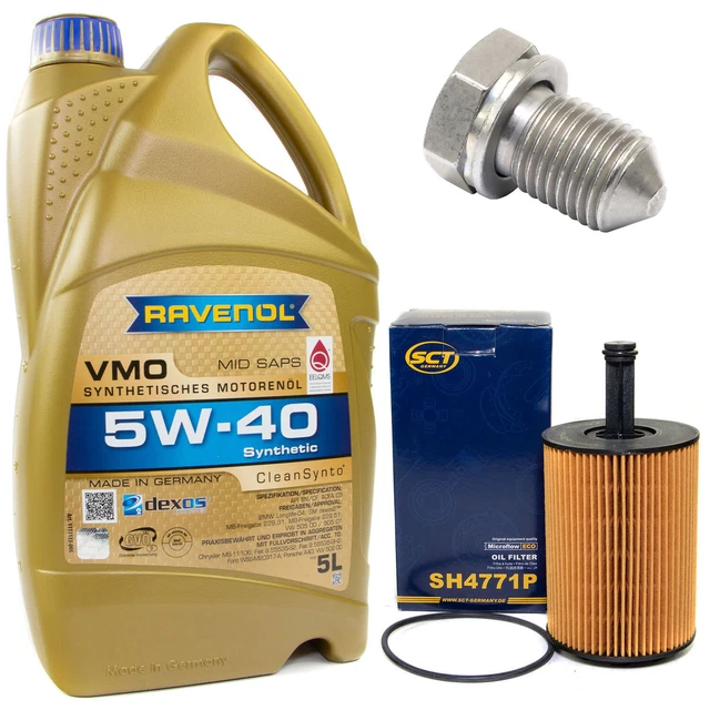 HUILE MOTEUR KIT 5W-40 5 Litre + Filtre à Sh 4771 P + Hélice pour Audi ...