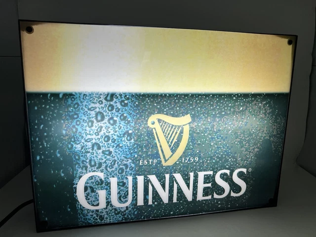 GUINNESS BEAR LIGHTED Light Up Bar Pub Sign - 18.5"x13.5" - Working ...