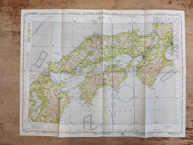 USAF AIR FORCE World Aeronautical Chart Shikoku Japan 1955 Sectional ...