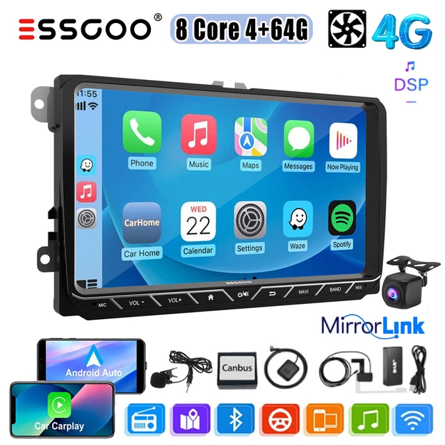 DAB+ ANDROID 13 4G Autoradio Carplay 64G GPS KAM MIK Für VW GOLF 5 Touran Tiguan EUR 221,99 ...