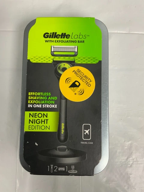 GILLETTE LABS WITH Exfoliating Bar & Magnetic Stand Neon Night Edition ...