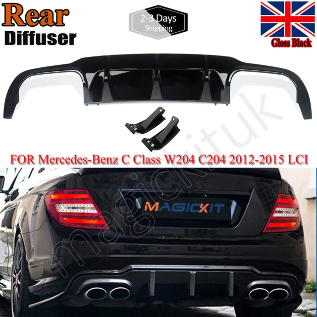 C63 AMG STYLE Rear Diffuser Splitter Valance For Mercedes Benz C Class ...