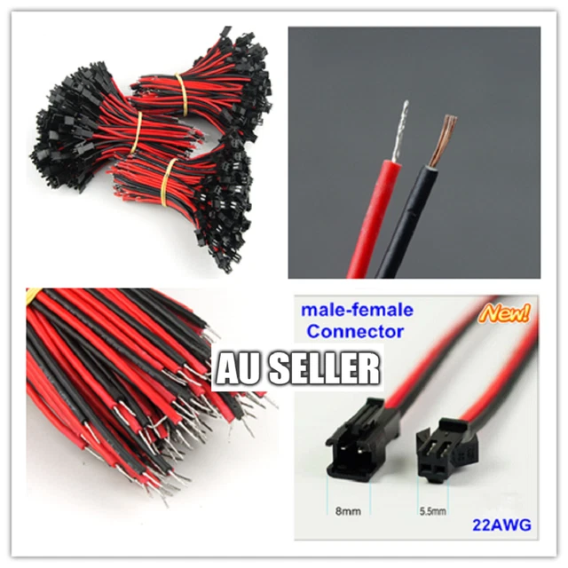 BULK GENUINE JST 2.5 SM 2-Pin Connector plug Female&Male with Wires ...