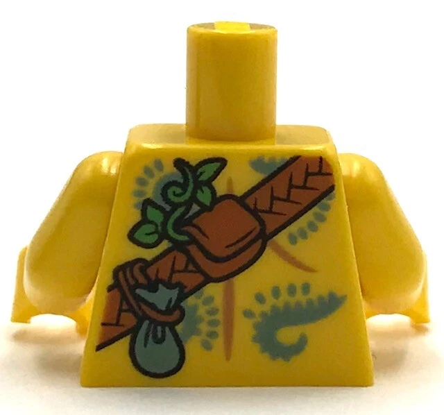 LEGO NEW YELLOW Minifigure Torso Bare Chest Muscles Outline Feather ...