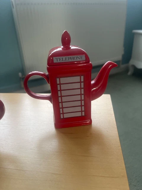 VINTAGE PRICE KENSINGTON Potteries Red Telephone Box Teapot Collectible ...