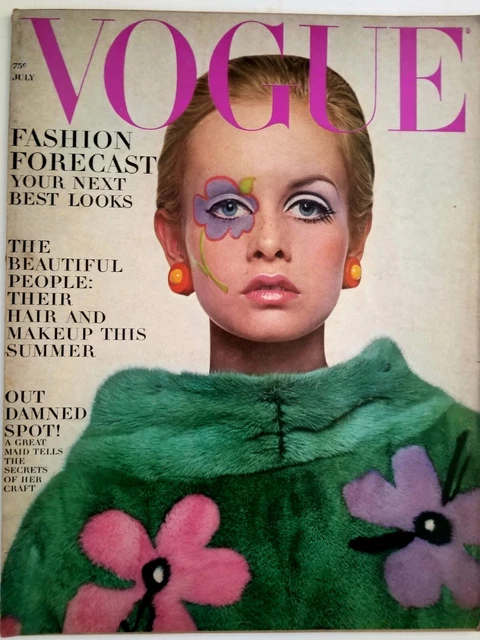 VINTAGE AMERICAN VOGUE Magazine July 1967 Iconic Twiggy Cover by Avedon ...