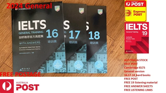 EXPRESS POST 2024 Newest Cambridge IELTS16, 17, 18 and19 books/General ...