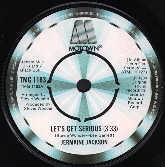 JERMAINE JACKSON LET'S Get Serious 7" vinyle UK Motown 1980 étiquette ...