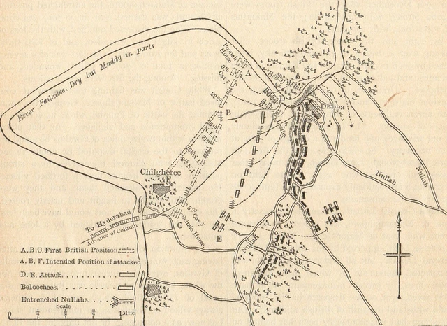 ANTIQUE SKETCH MAP Battle Plan Battle Of Dubba India 1843 £13.99 ...