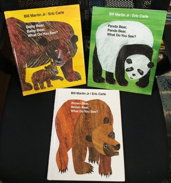 LOT 3 BILL Martin Jr + ERIC CARLE Baby Bear What Do You See? PANDA ...