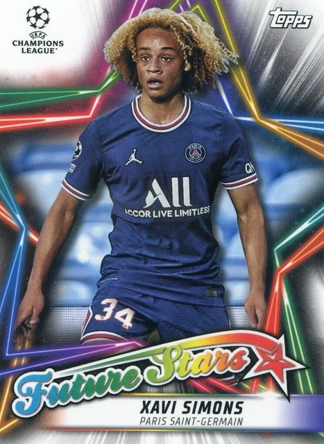 2021-22 TOPPS UEFA Champions UCL XAVI SIMONS FUTURE STARS #FS-06 PSG ...
