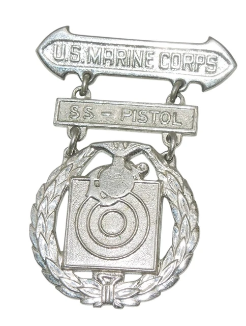 ORIGINAL PRE WWII USMC Marine Corps Sharpshooter Pin Badge EGA Pistol £ ...