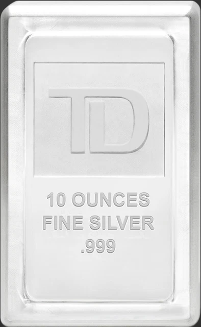 TORONTO DOMINION BANK 10 oz .999 Silver TD bar $784.59 - PicClick CA