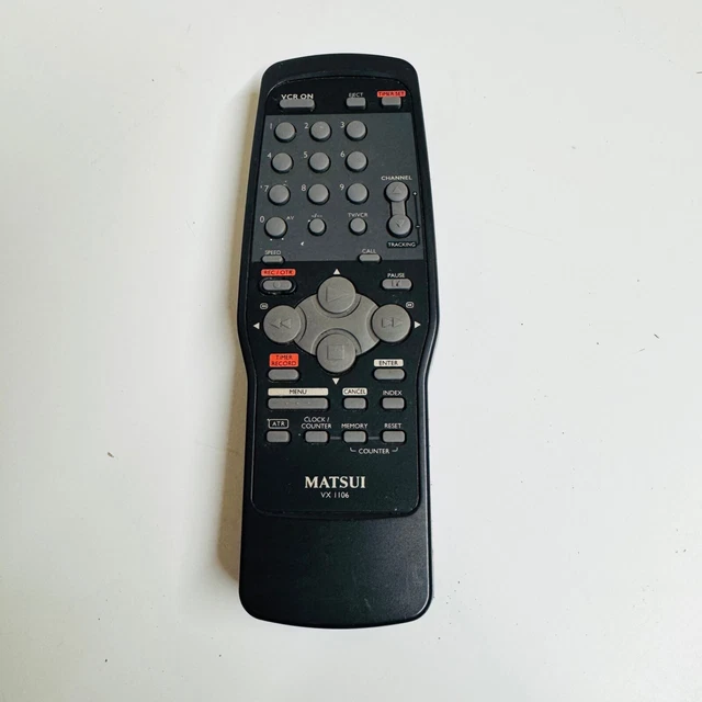 GENUINE ORIGINAL MATSUI VX1106 VCR VHS Video Remote Control Tested ...