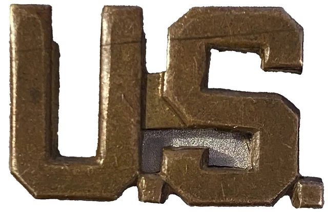 US ARMY LOGO Vtg U.S. Brass Bronze Pin Badge US Emblem Symbol Flat back ...