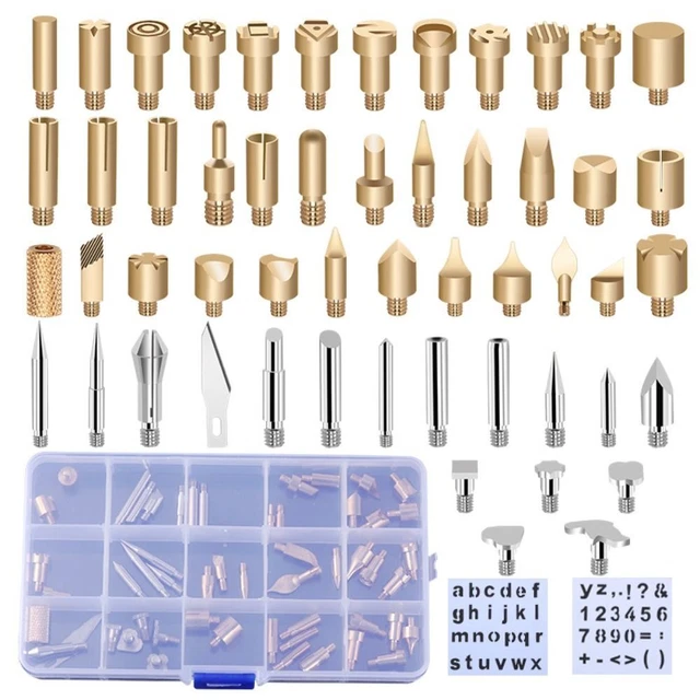 WOOD BURNING PEN Tips Kit Stencil Pyrography Marking Soldering Iron ...