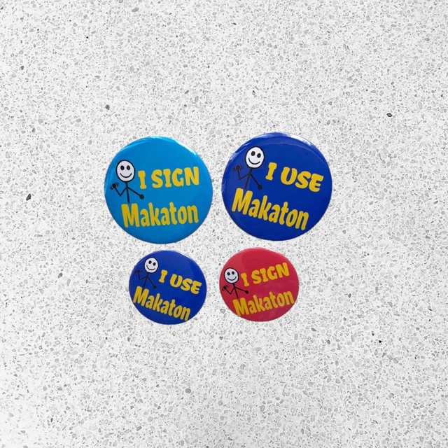 I USE MAKATON Badge or I Sign Makaton Pin Badges, language using ...