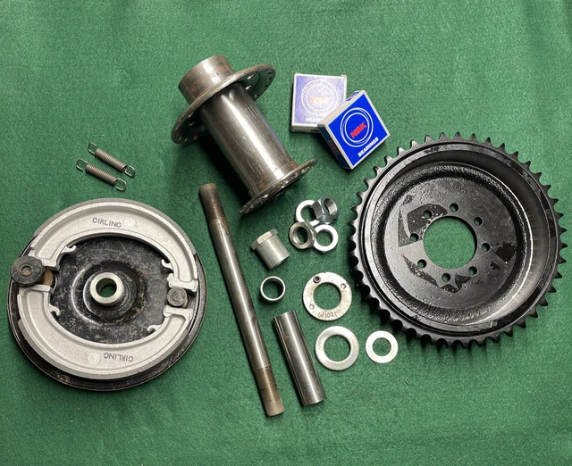 TRIUMPH PRE UNIT Bolt Up Rear Hub Assembly 1955-62 Shoe Plate Drum T110 ...