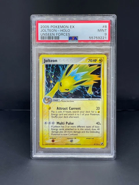 POKEMON EX UNSEEN Forces Jolteon Holo PSA 9 MINT #8 - Graded Card English EUR 99,90 - PicClick FR