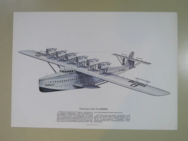 7 ALTE KUNSTDRUCKE historische Flugzeuge, Douglas DC-3, Lockheed, Dornier Do X EUR 14,00 ...