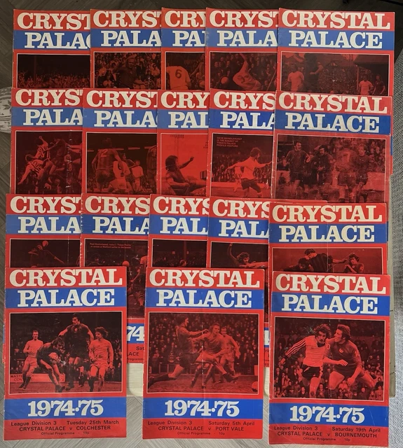 CRYSTAL PALACE FC Home Programmes 1974/75. (6 Missing) £5.43 - PicClick UK