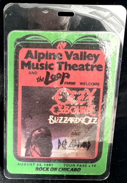 OZZY OSBOURNE RANDY Rhoads 1981 Radio Laminato Promo Backstage Pass Def ...
