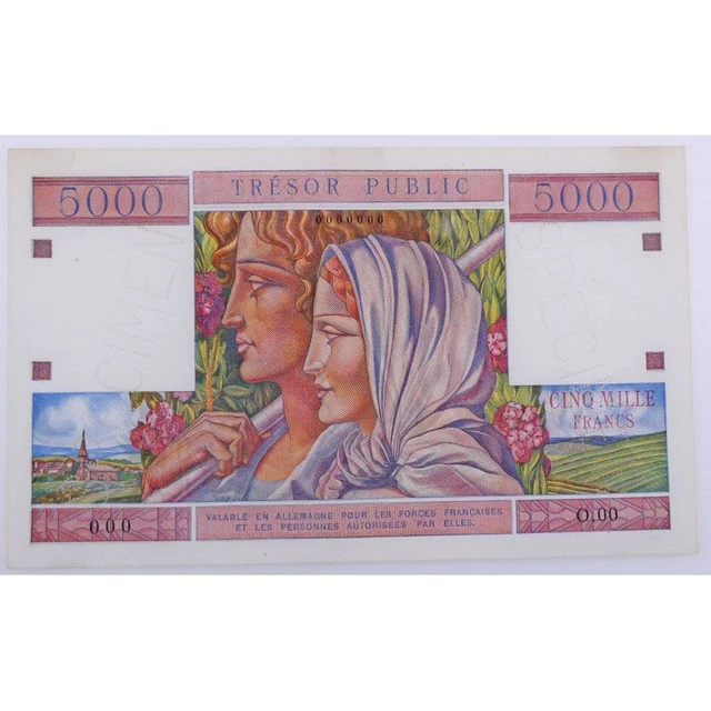 5000 FRANCS SPECIMEN Tr Sor Fran Ais Type 1955 O 00 SPL Billets 5000-francs-specimen-tr-sor-fran-ais-type-1955-o-00-spl-billets