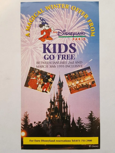 EURO DISNEYLAND PARIS - Walt Disney Leaflet / Flyer #W747 EUR 1,37 ...