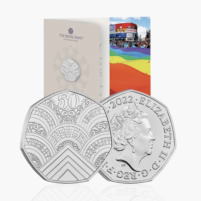 ROYAL MINT 50 Years of Pride UK 2022 BU Brilliant Uncirculated 50p Coin ...