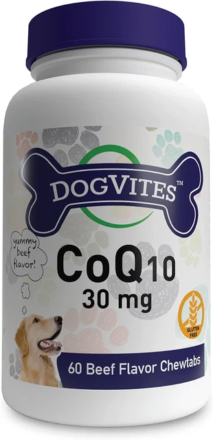 DOGVITES COQ10 FOR Dogs 30Mg Chewable (60 Beef Flavor Chewtabs) £44.34 ...