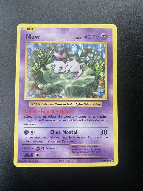 CARTE POKÉMON MEW 53/108 HOLO XY12 Evolutions FR EUR 25,00 - PicClick FR
