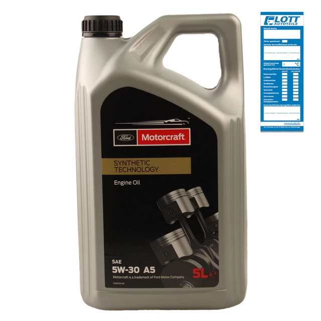 GENUINE FORD ENGINE Oil 5L 5W-30 Motorcraft A5 Oil for Ford Release WSS ...