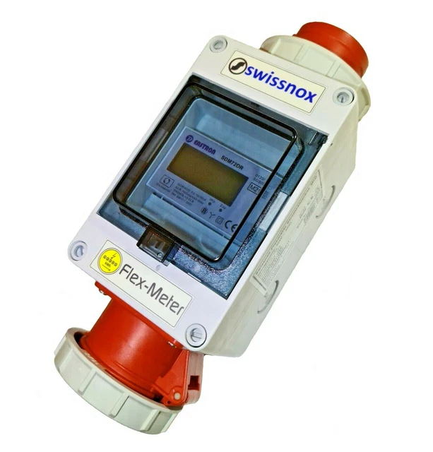 THREE-PHASE METER CEE socket 400V 32A IP65 calibrated reset ...