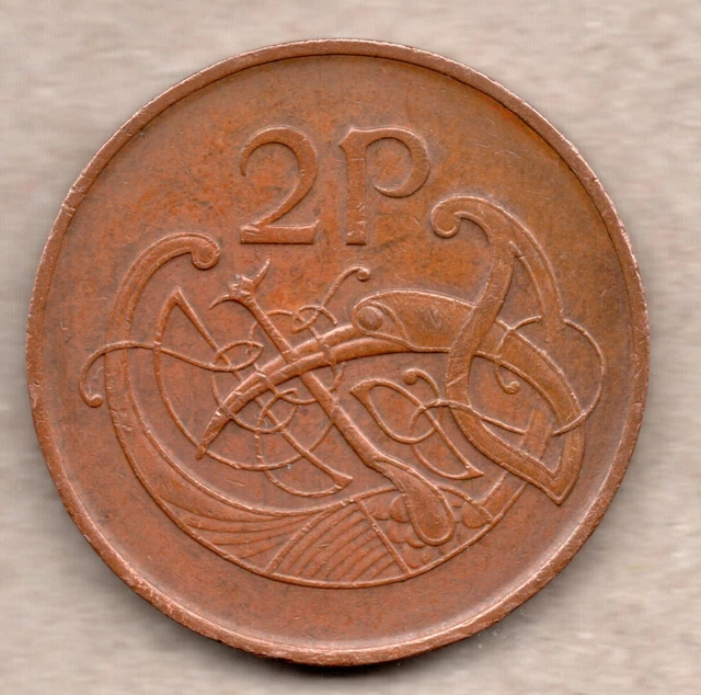 BIRTHDAY YEAR 1988 Irish 2p Vintage Coin Éire over Harp and Celtic Bird ...