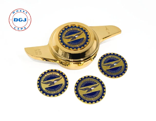 ZENITH NAVY BLUE on Gold Lowrider Wire Wheel Metal Chips Emblems $90.00 ...