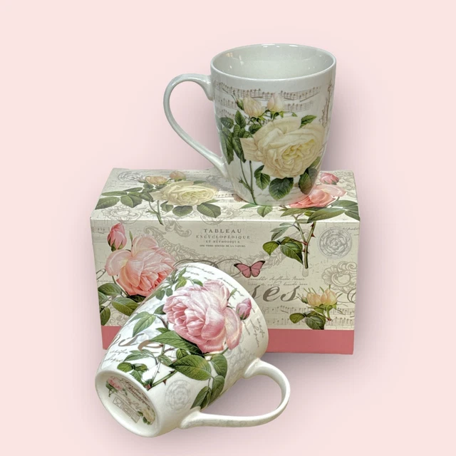 EASY LIFE PORZELLAN Tasse Kaffeebecher 2-er Set Rosen Jardin Botanique ...